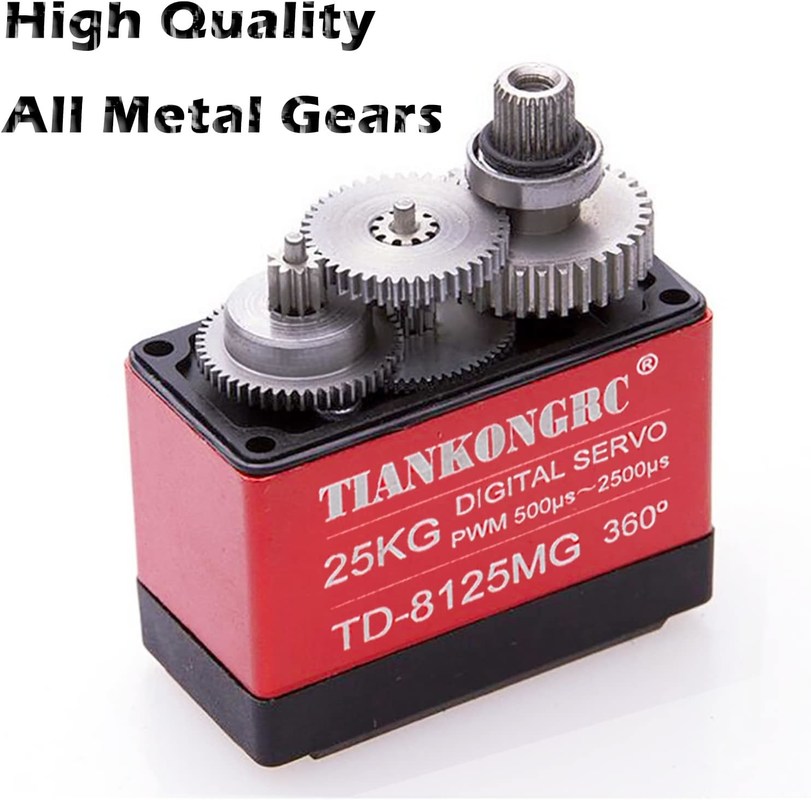 TIANKONGRC TD-8125MG 25KG 4.8-7.2V Digital Servo 360 Degree Waterproof ...